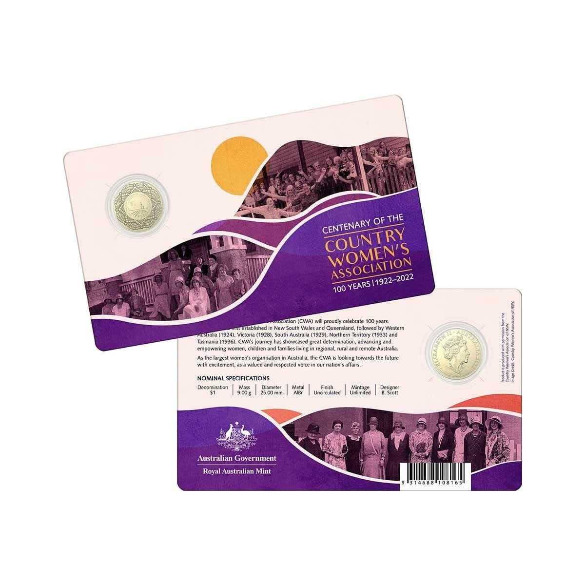 2022 $1 Centenary of the Country Women's Association – Nova Coins